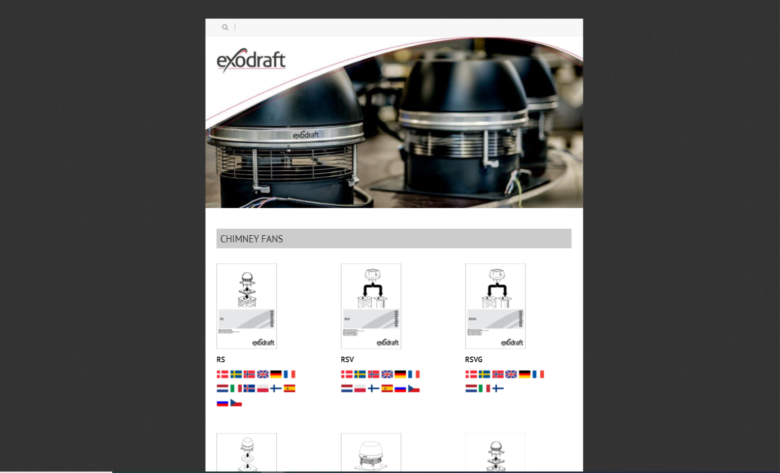 Exodraft chimney fans - Brochures, guides, manuals and data sheets